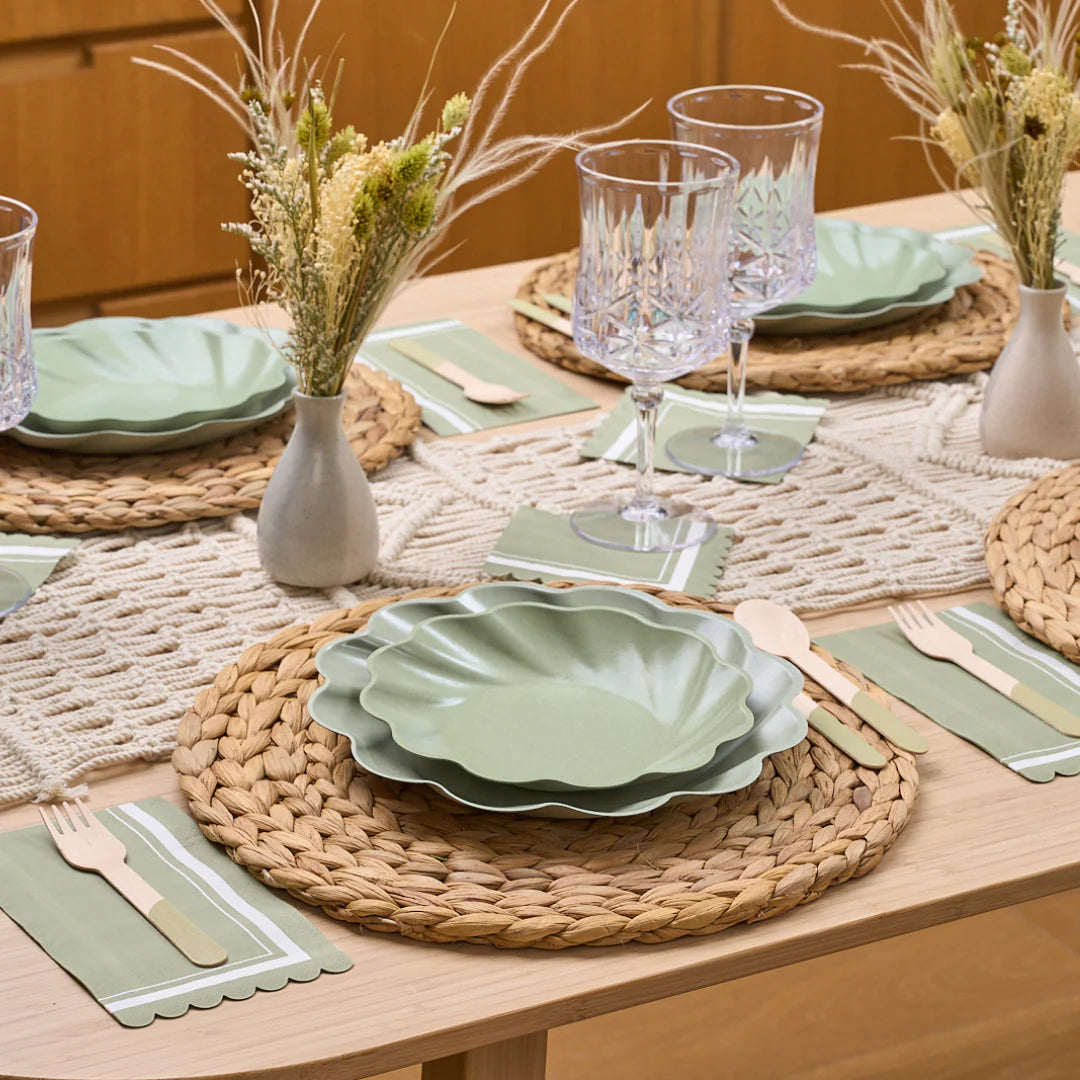 Sage Green Eco Salad Plates – Sparkle and Swag Party