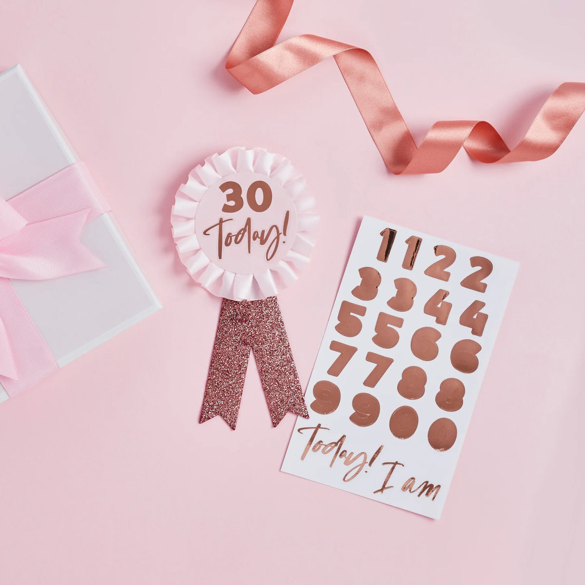 Rose Gold Milestone Birthday Badge Personalized with 1 Sticker Sheet ...