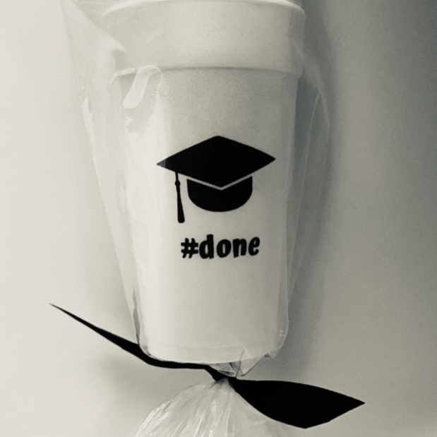 #Done Graduation Foam Cups – Sparkle and Swag Party