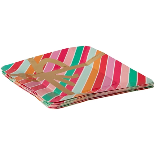 Metallic Bow Wrapped Present Plates – Sparkle and Swag Party