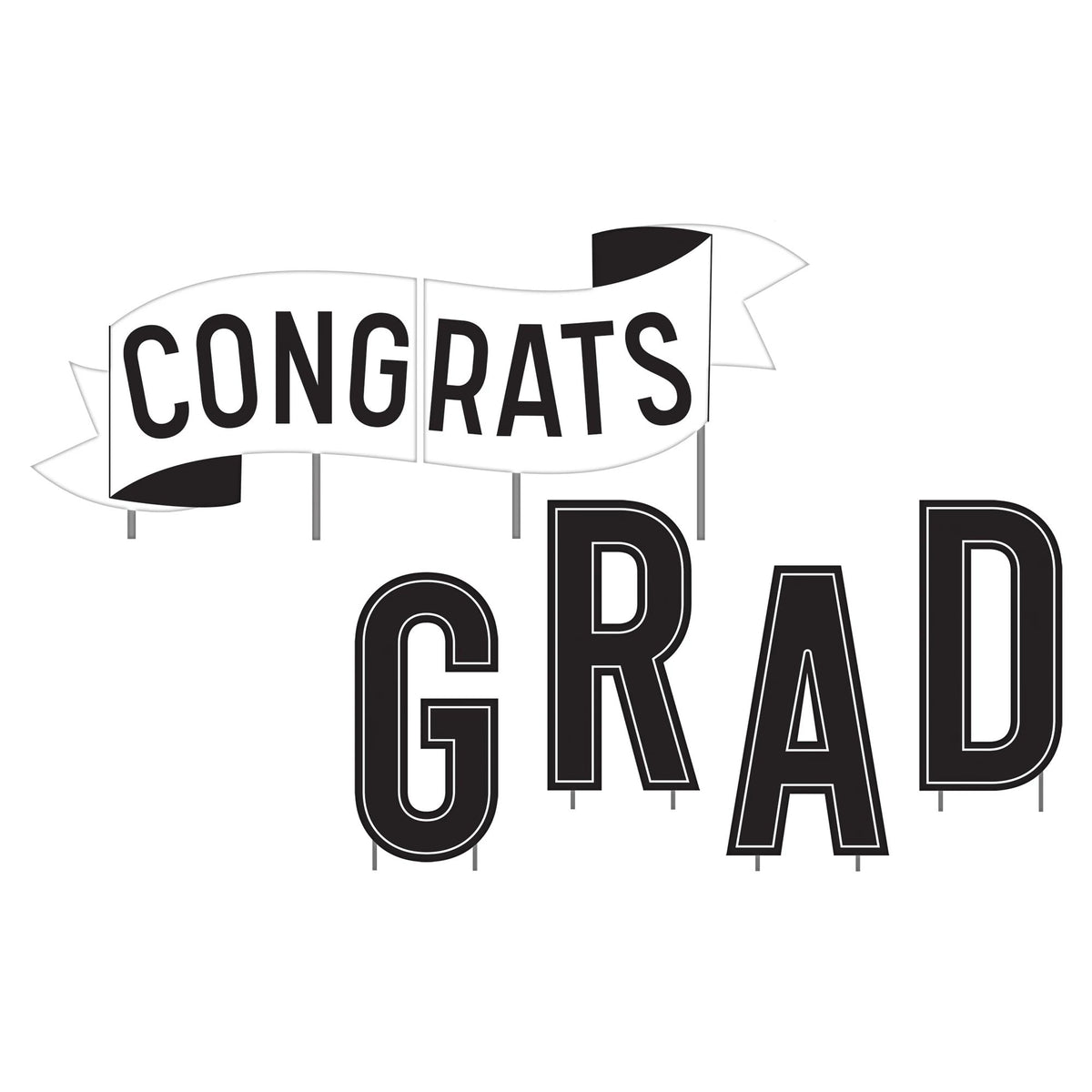 Large Congrats Grad + Grad Cap Yard Signs – Sparkle and Swag Party