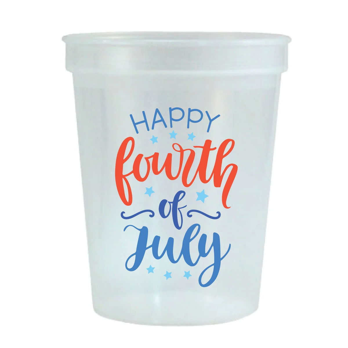 4th of July Red White & Blue Star Stadium Cups – Sparkle and Swag Party